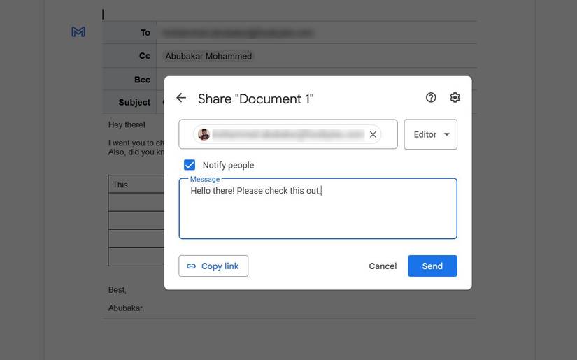 How to send an email from Google Docs