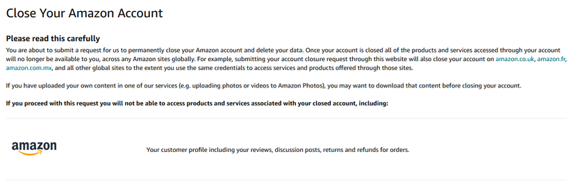 Amazon: How to delete your account