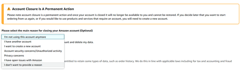 Amazon: How to delete your account