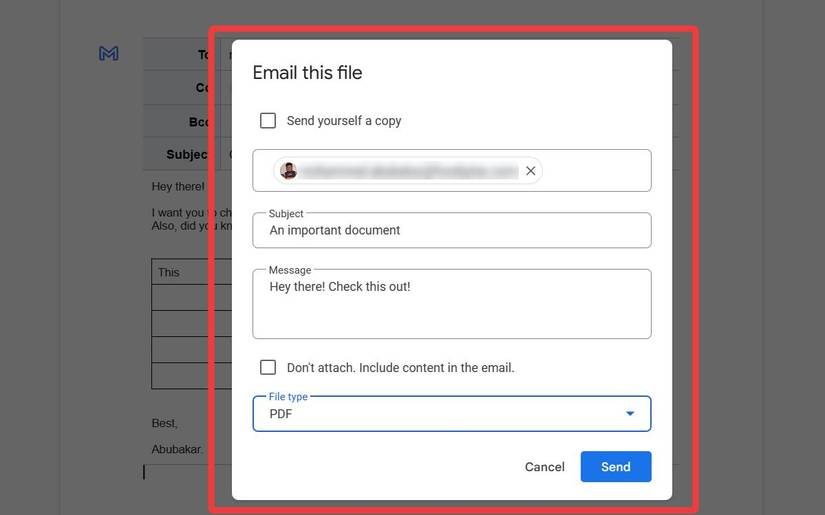 How to send an email from Google Docs