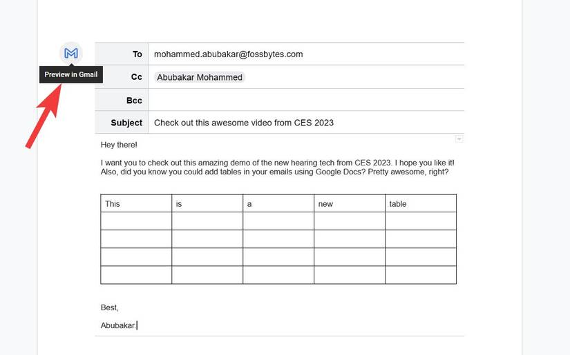 How to send an email from Google Docs