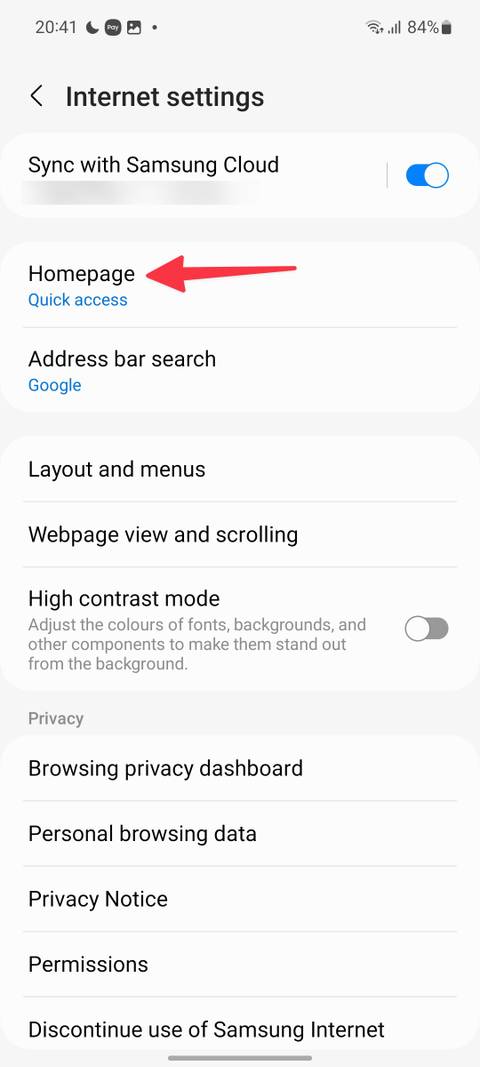 internet search settings