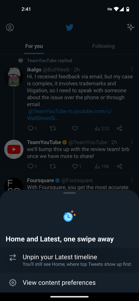 Twitter now shows 'For you' feed by default to Android users