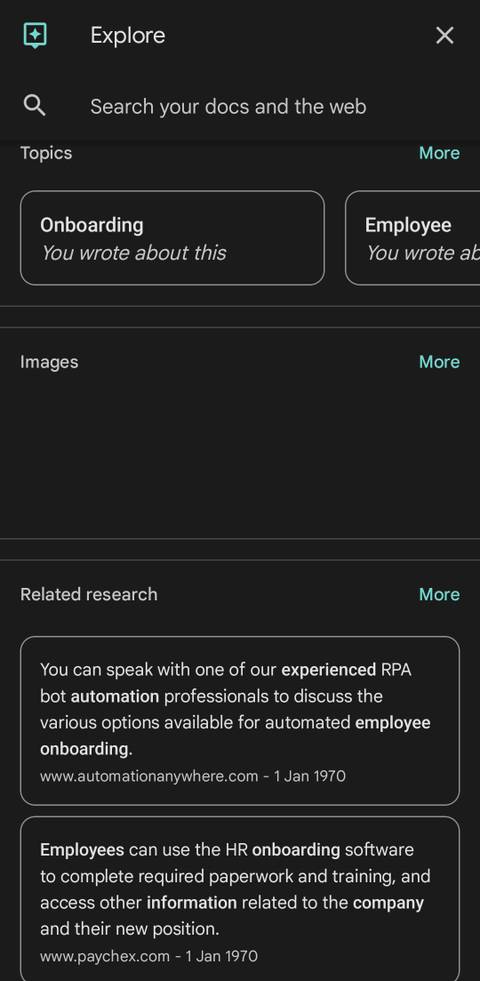 Google Docs: How to use the Explore too for research