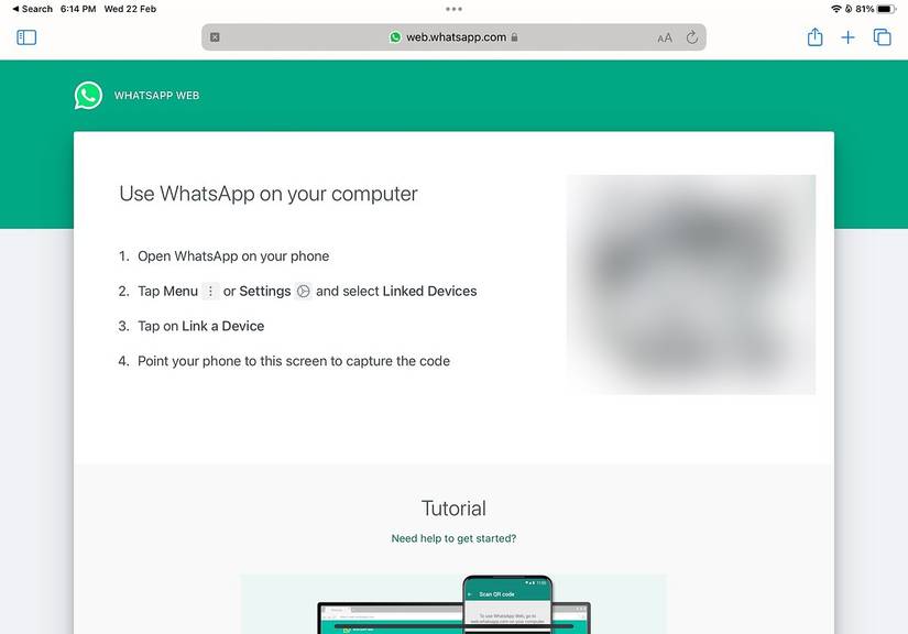 How to use WhatsApp on your tablet