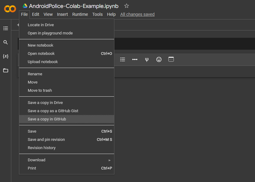 Google Colab: How to save notebooks to Github
