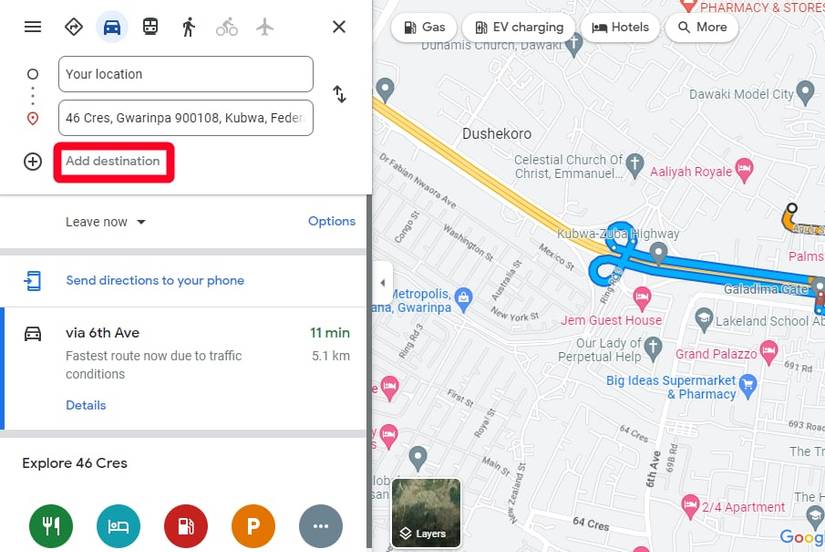 Google Maps: How to add multiple stops to your commute
