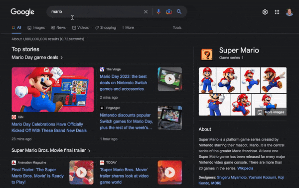 Google levels up Search with this Mario Day Easter egg