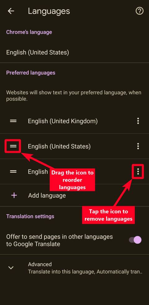 How to change the language in the Google Chrome browser