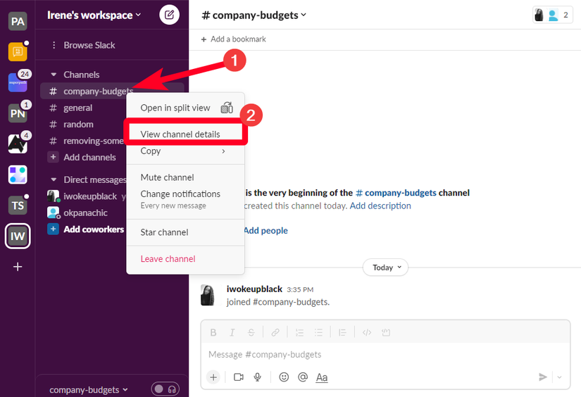 How to remove someone from a Slack channel or account