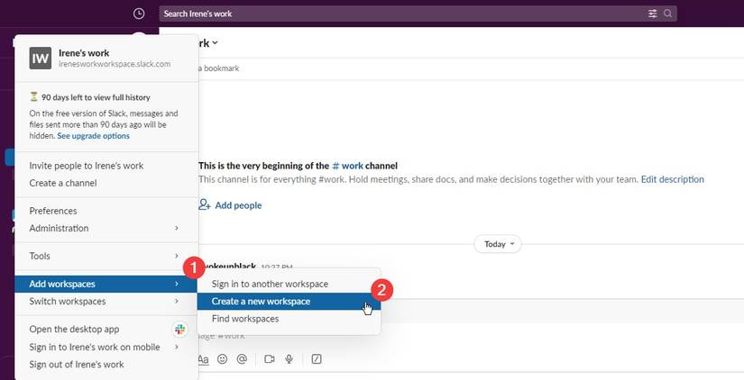 How to add or remove a Slack workspace