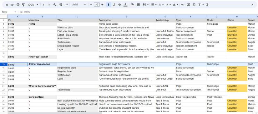 How to hide columns and rows in Google Sheets