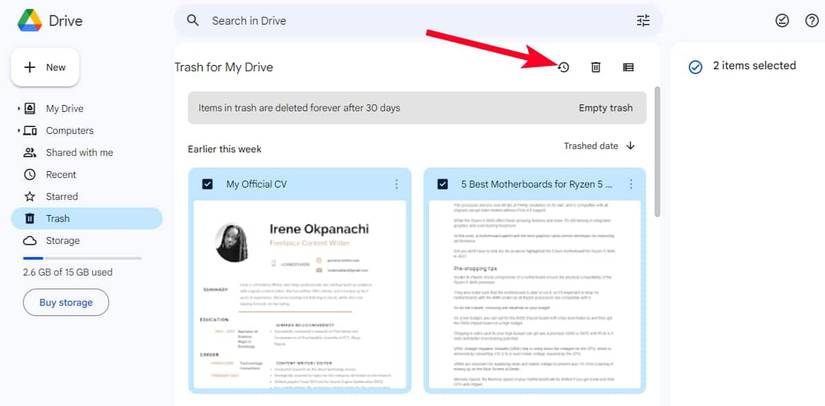 How to delete and restore files in Google Drive