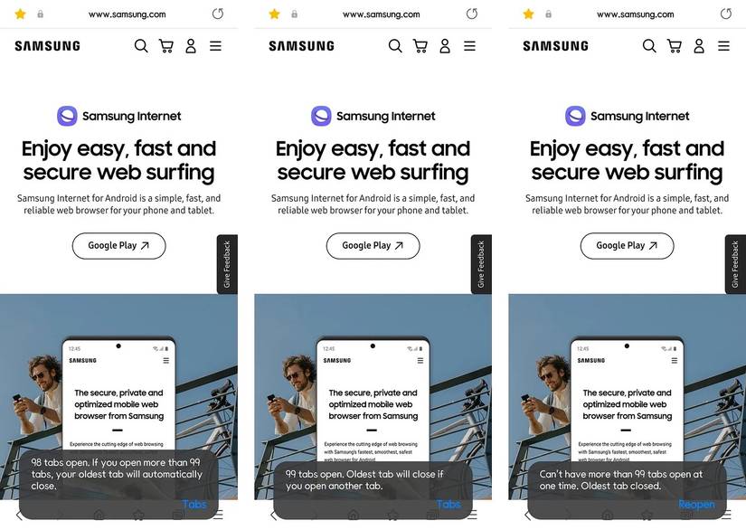 Samsung Internet's improved tablet UI is rolling out now