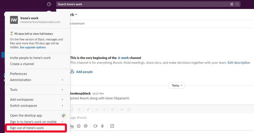 How to add or remove a Slack workspace