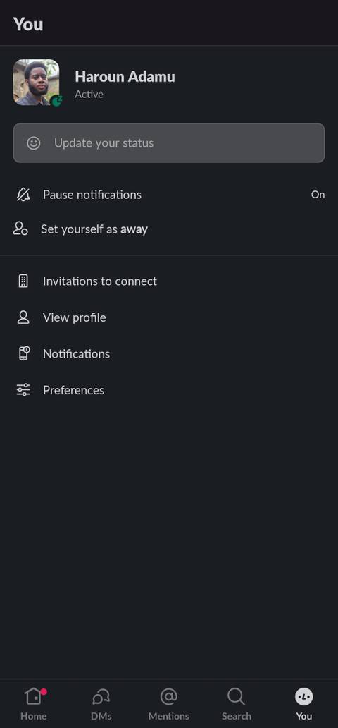How to update your Slack status