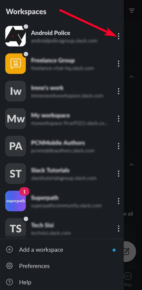 How to add or remove a Slack workspace
