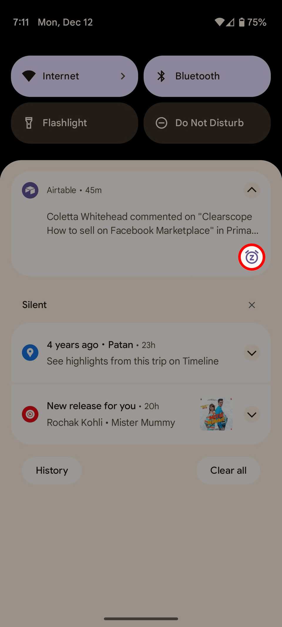 How to check your notification history on your Android phone