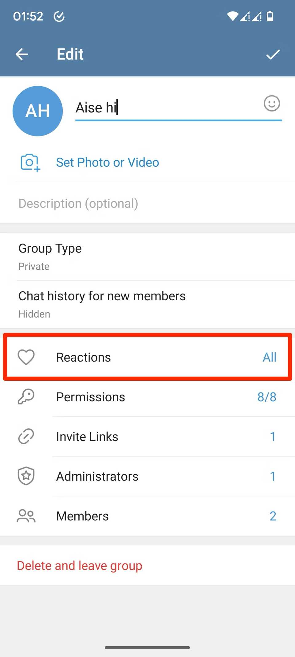 How to use Telegram reactions