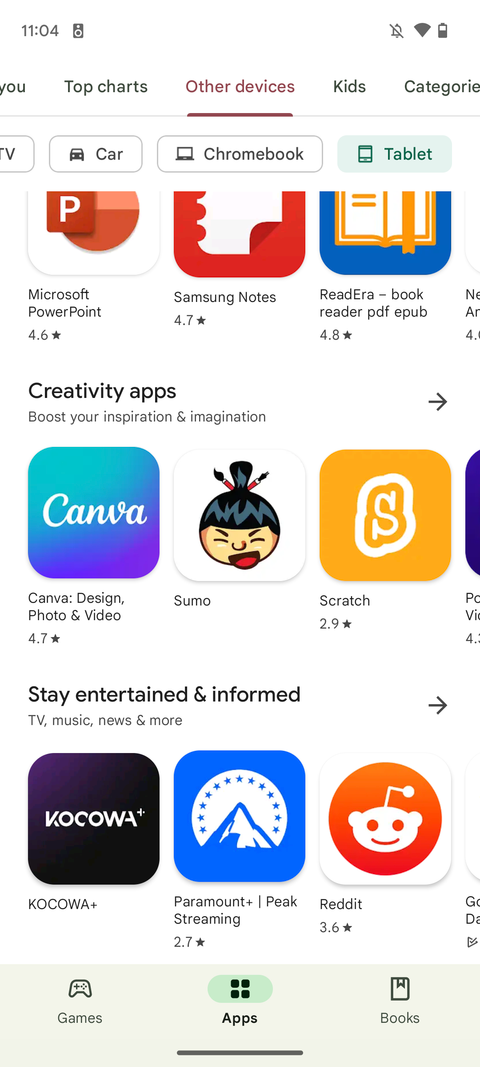 New Play Store filters help you find tablet apps from your phone