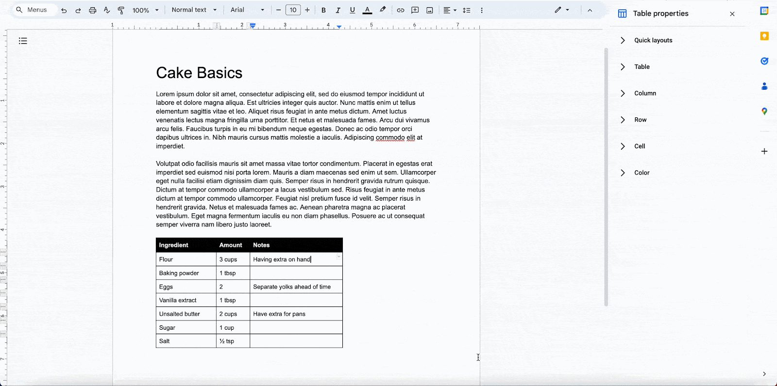 Handling tables in Google Docs is now easier than ever