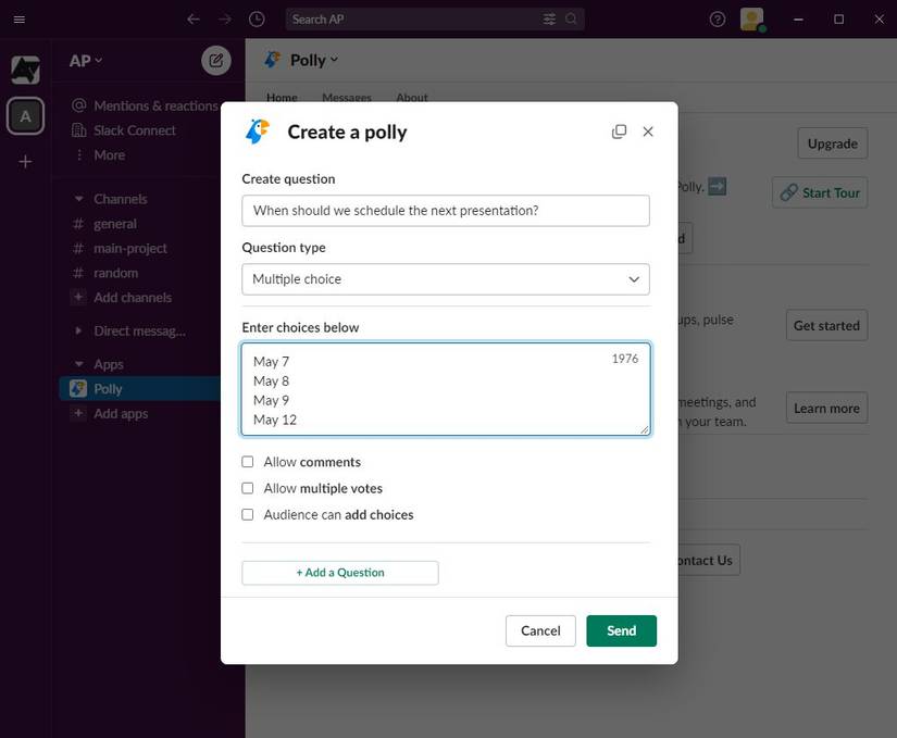Slack: How to create a poll to make quick decisions