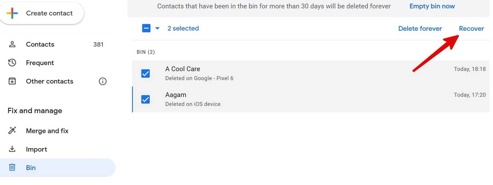 How to restore deleted Gmail and Google Workspace contacts