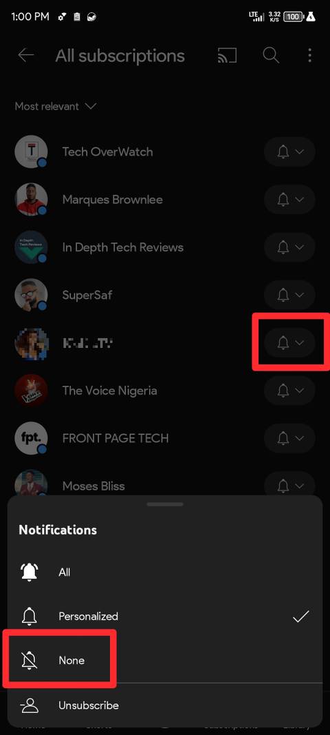 YouTube: How to unsubscribe from channels and notifications