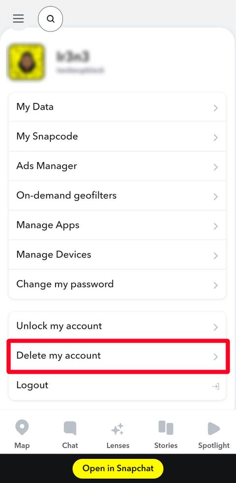Snapchat: How to delete your account