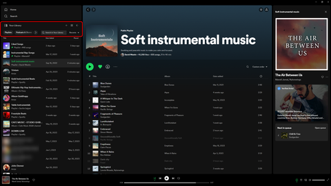 Spotify gets a redesigned Library and Now Playing interface on desktop
