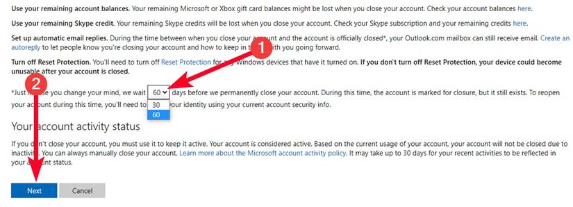 How to close your Microsoft account