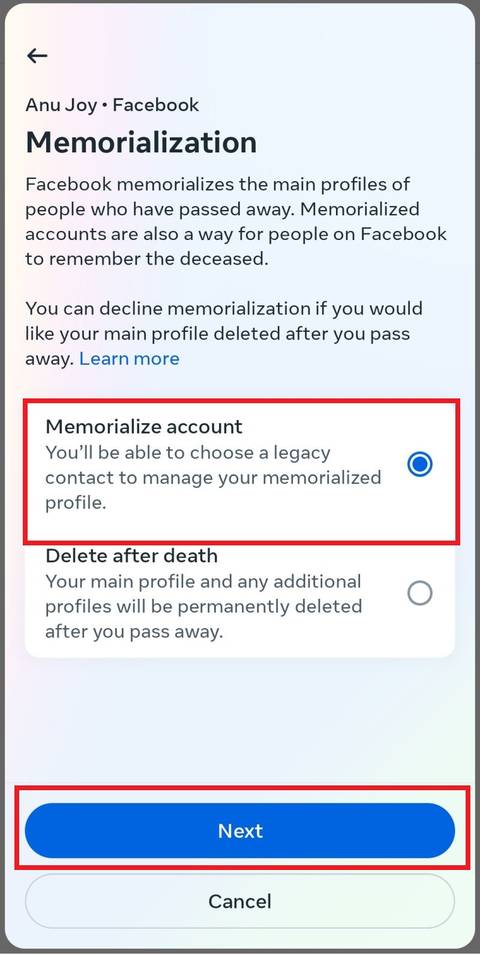 Facebook: How to create a legacy contact