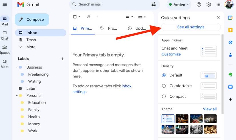 Gmail: How to show more than 50 email messages