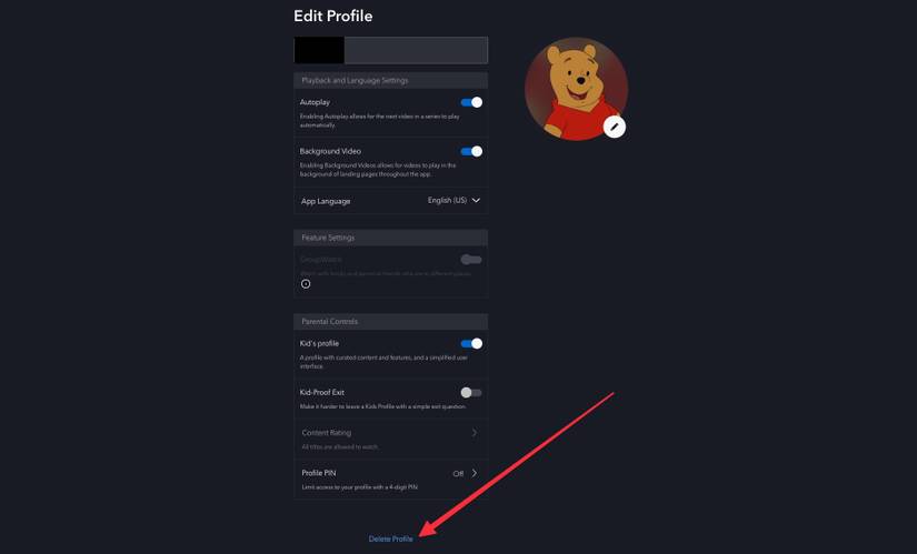 How to delete a Disney+ profile