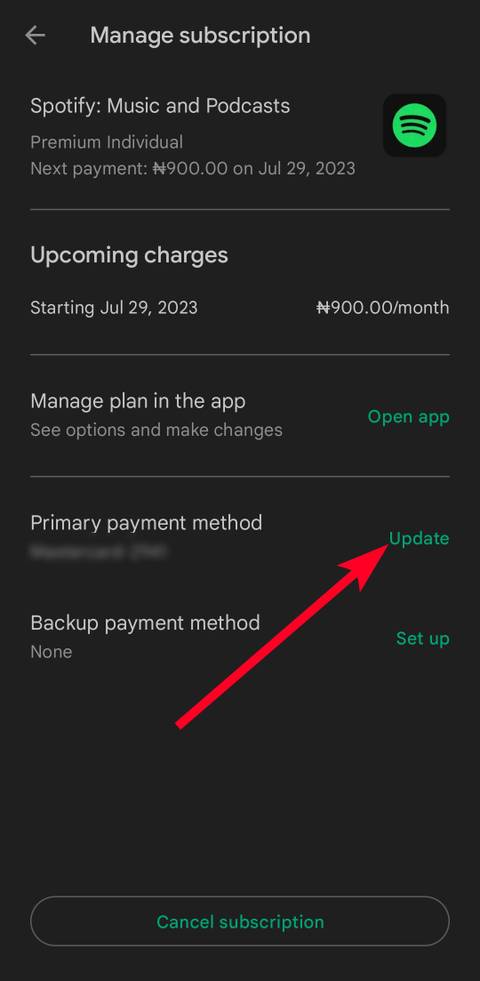 Spotify: How to change your payment method