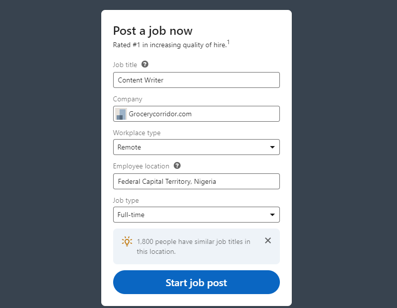 LinkedIn: How to post a job opening