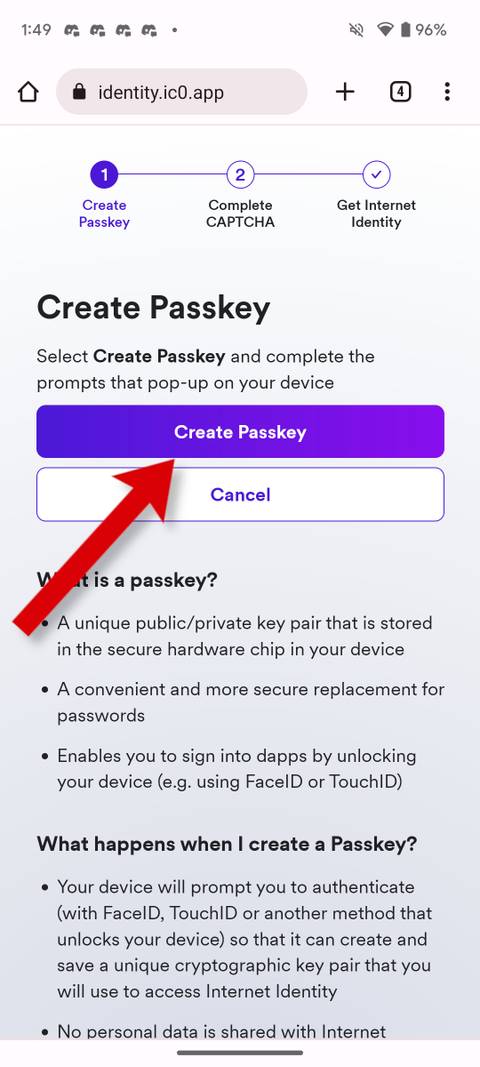 How to create an Internet Identity