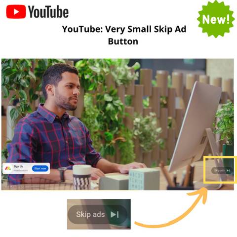 YouTube tests making the 'skip ads' button harder to notice