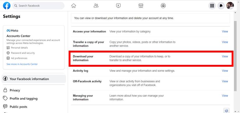 How to download your Facebook data