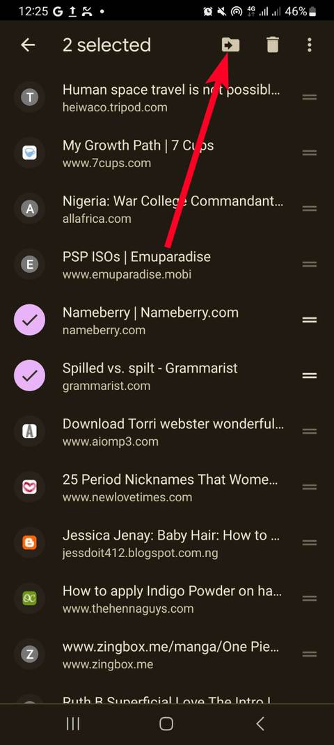 How to bookmark all Chrome tabs on Android