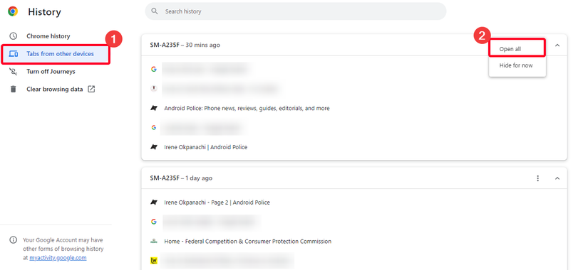 How to bookmark all Chrome tabs on Android