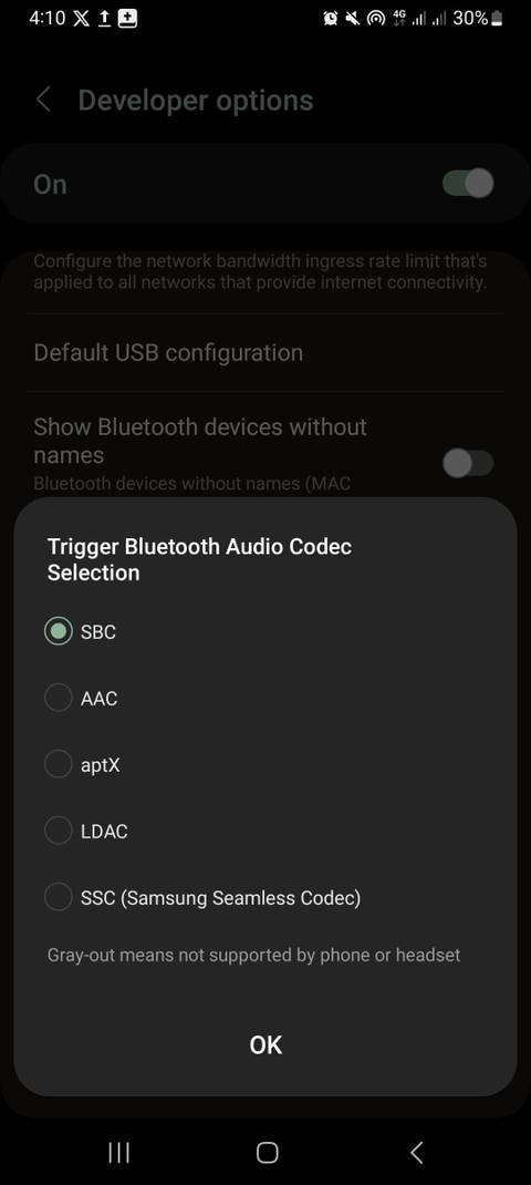 How to change Bluetooth codecs