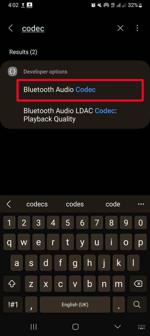How to change Bluetooth codecs