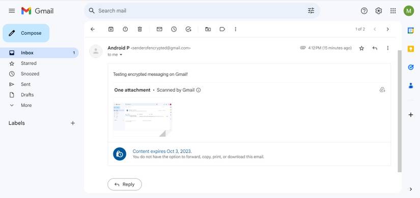 Gmail: How to send encrypted email messages