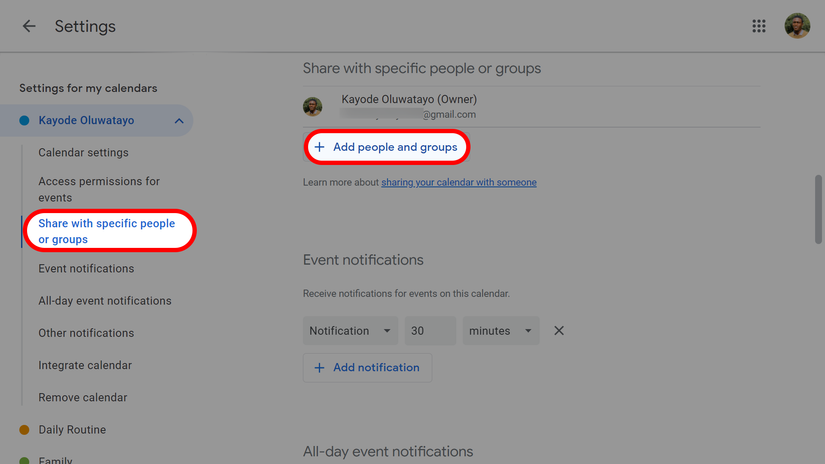 How to share your Google Calendar with friends and colleagues