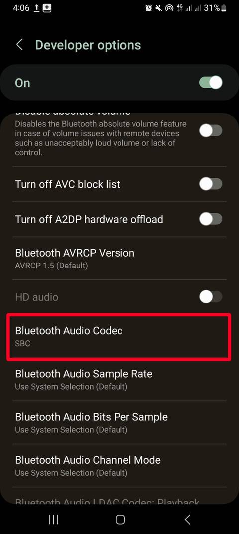How to change Bluetooth codecs