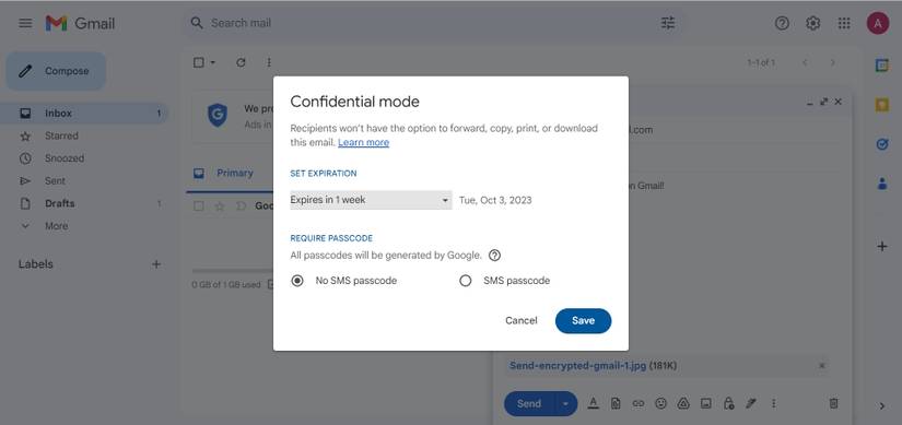 Gmail: How to send encrypted email messages