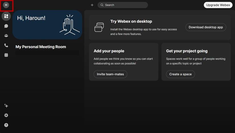 How to edit your name in Webex