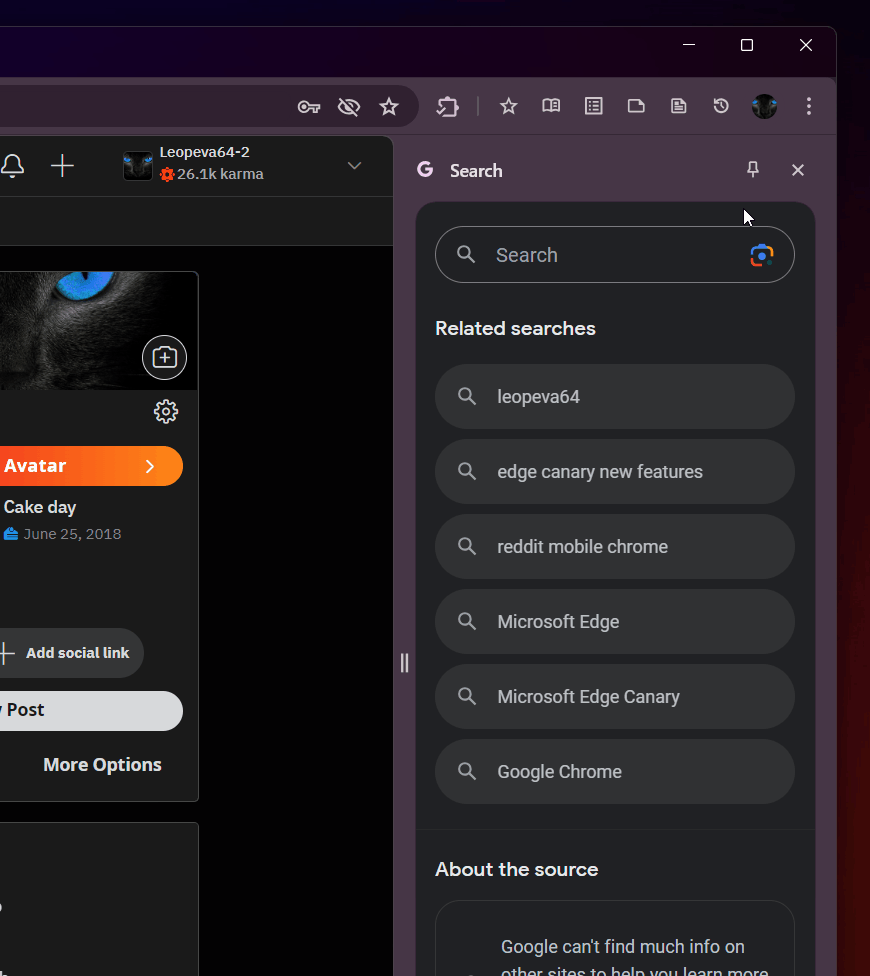 Chrome Canary now lets you pin Side Panels next to the omnibox