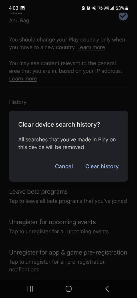 How to delete your history on the Google Play Store